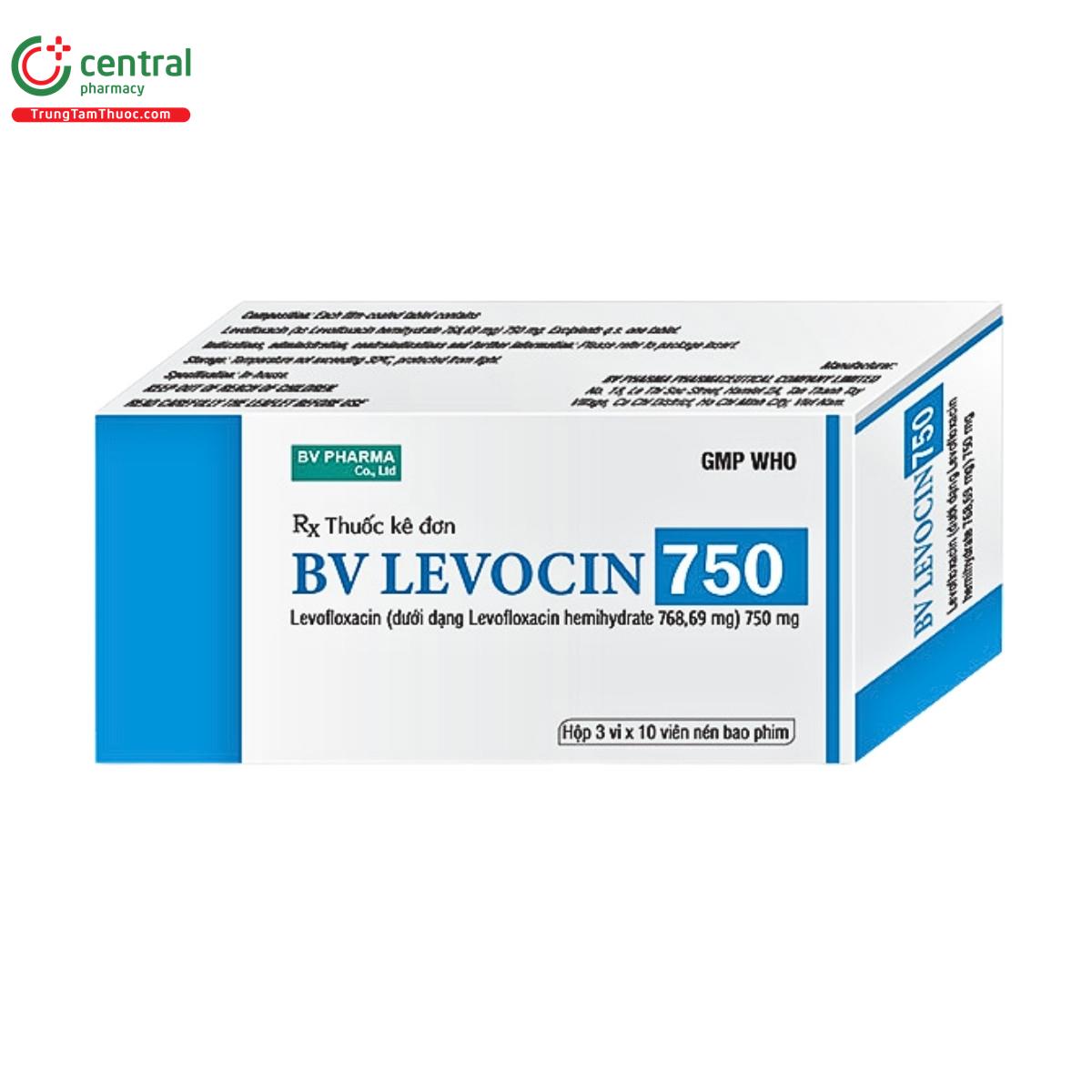 Thuốc kháng sinh BV Levocin 750 điều trị nhiễm khuẩn hô hấp, tiết niệu