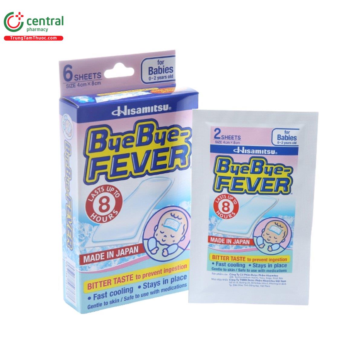 Miếng dán hạ sốt ByeBye Fever For Babies cho bé mấy tuổi, giá bao nhiêu?