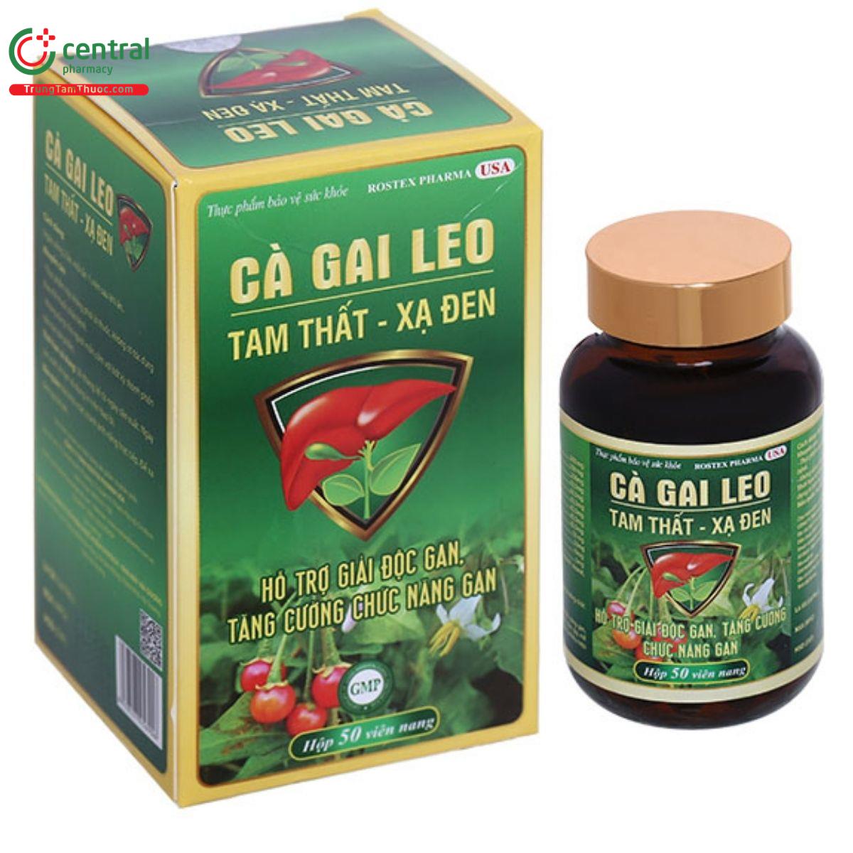 Thuốc Cà Gai Leo Tam Thất - Xạ Đen ROSTEX PHARMA USA - Giải độc gan