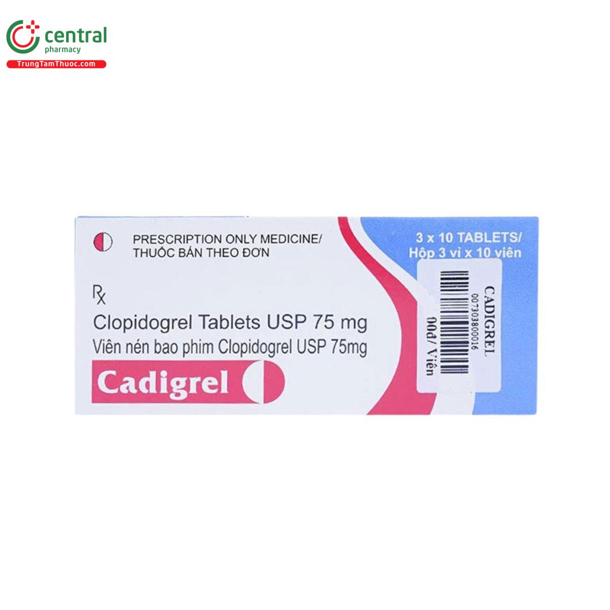 Thuốc Cadigrel 75mg - Ngăn ngừa huyết khối động mạch