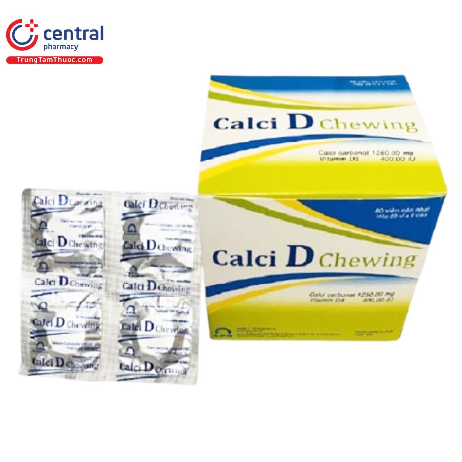 Thuốc Calci D Chewing ngừa còi xương ở trẻ, loãng xương ở người lớn