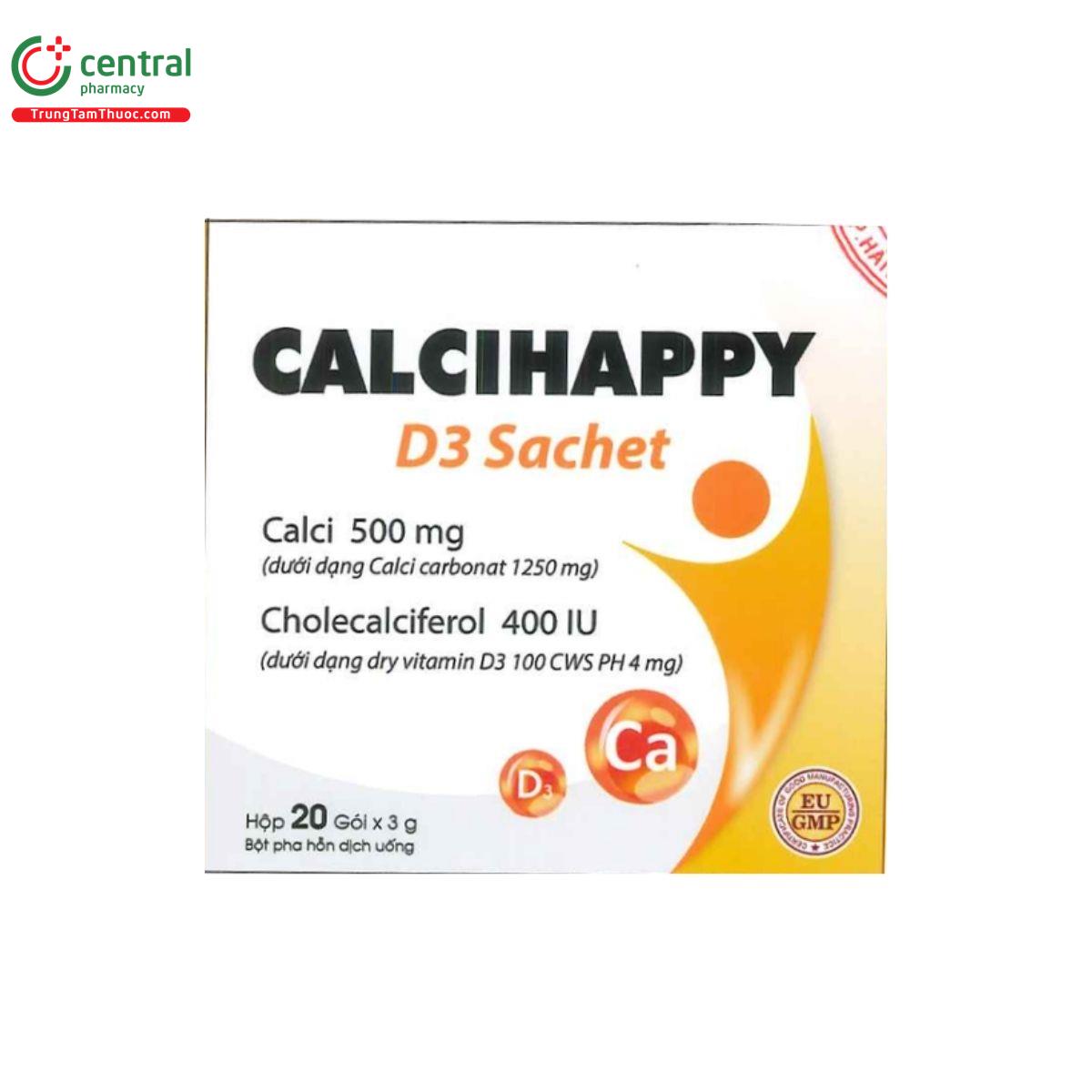 Thuốc CalciHappy D3 Sachet bổ sung canxi và vitamin D3 hàng ngày
