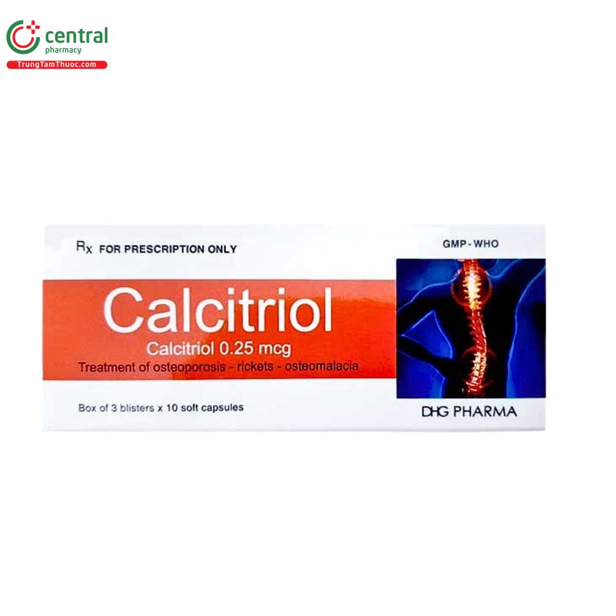 Thuốc Calcitriol 0,25mcg DHG điều trị loãng xương, loạn dưỡng xương