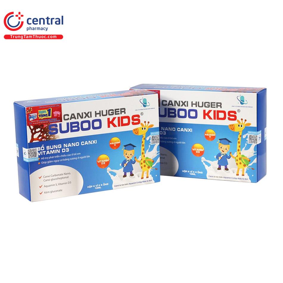 Thuốc Canxi Huger Suboo Kids hỗ trợ ngừa còi xương, loãng xương