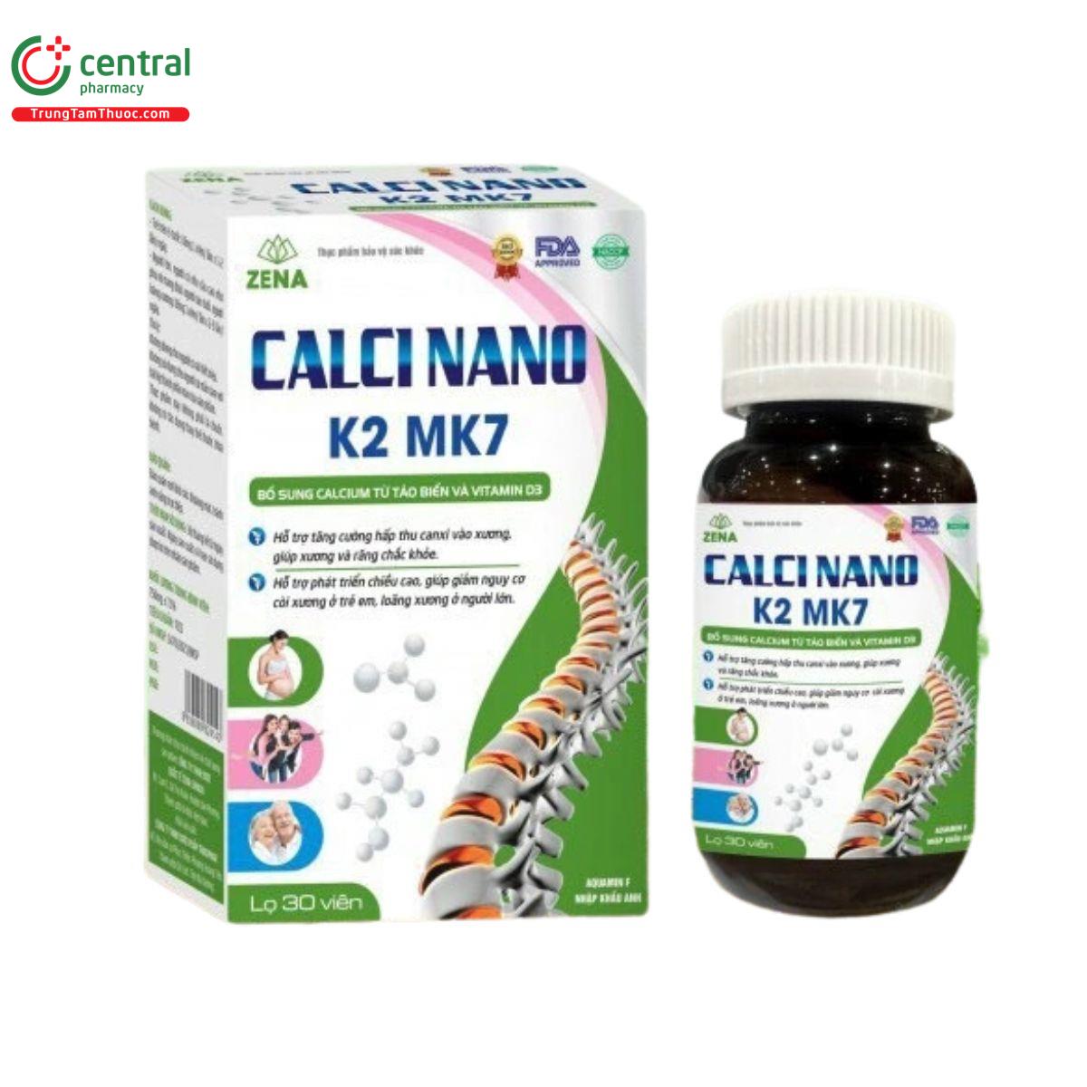 Calci Nano K2 MK7 Zena tăng chiều cao, ngừa còi xương, loãng xương