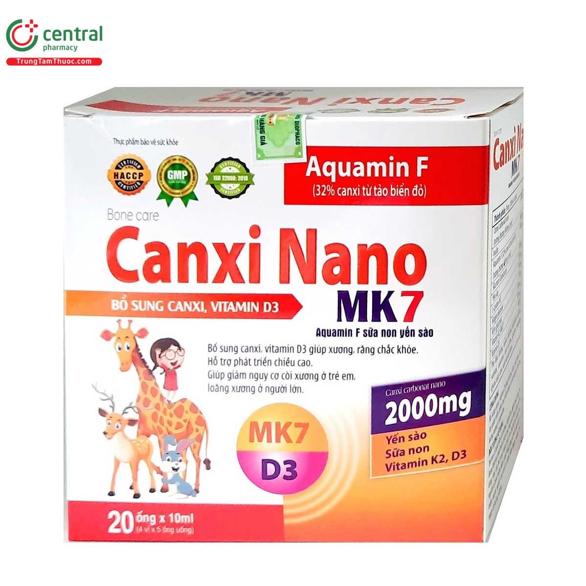 Thuốc Canxi Nano MK7 Diophaco giúp ngừa loãng xương, còi xương
