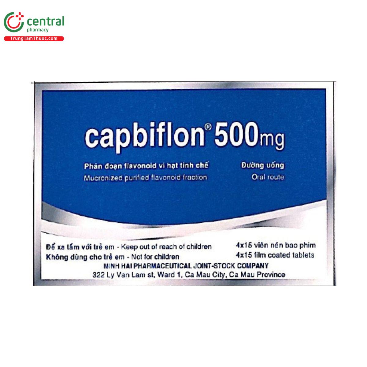 Thuốc Capbiflon 500mg trợ tĩnh mạch; điều trị cơn đau trĩ cấp