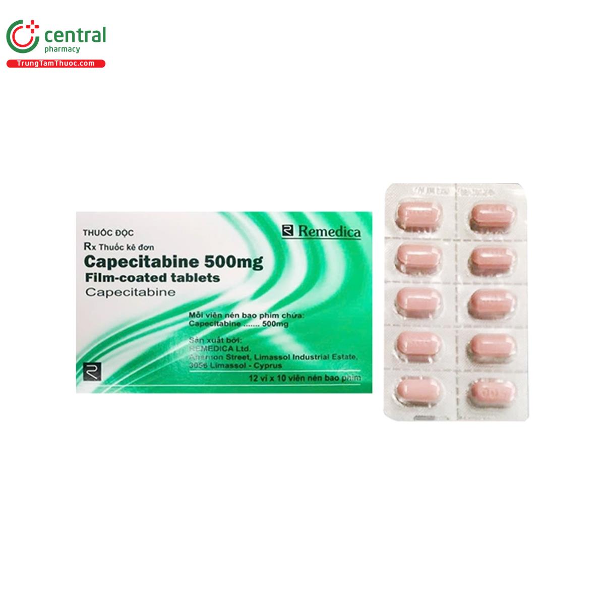 Thuốc Capecitabine 500 Remedica - điều trị ung thư đại trực tràng