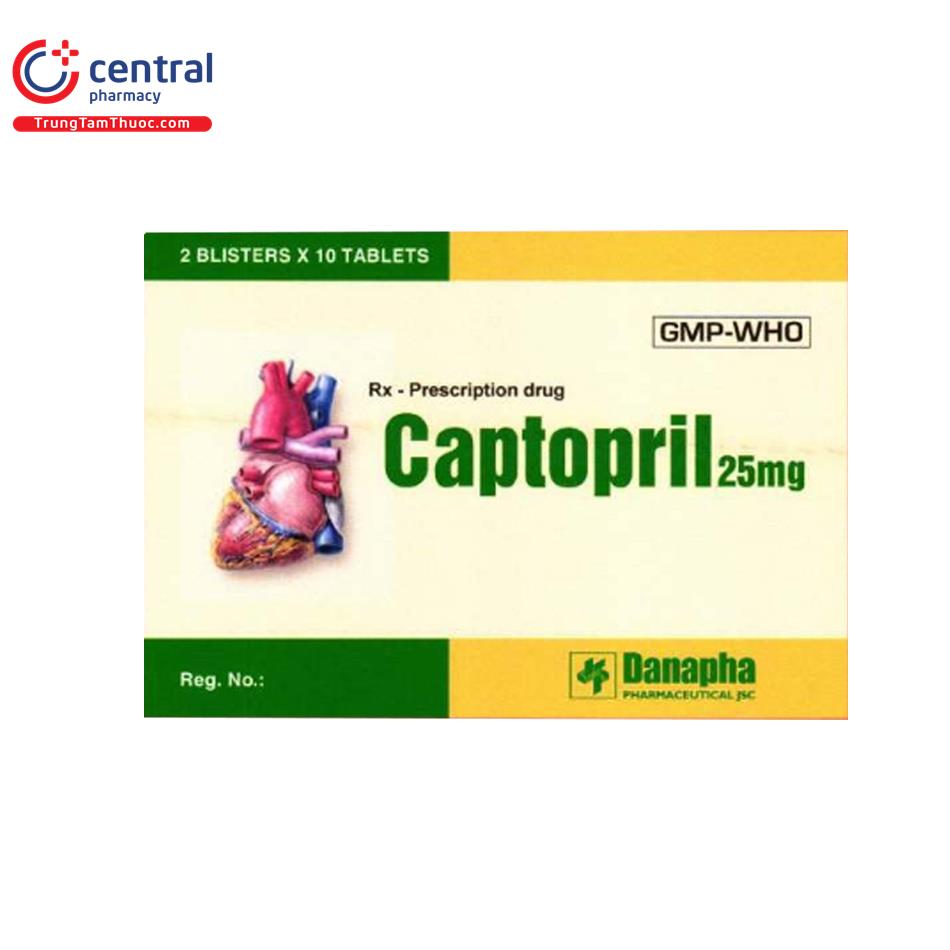 [CHÍNH HÃNG] Thuốc Captopril 25mg Danapha - điều trị tăng huyết áp