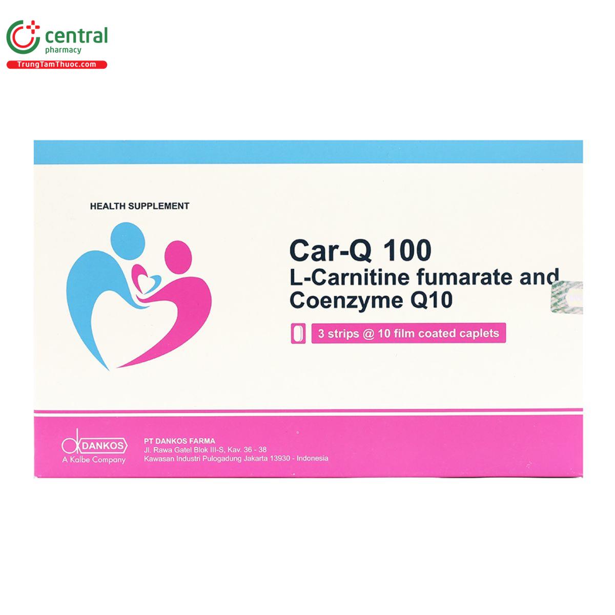 Thuốc Car-Q 100 bổ sung L-Carnitin và Coenzym Q10m, tốt cho tim mạch