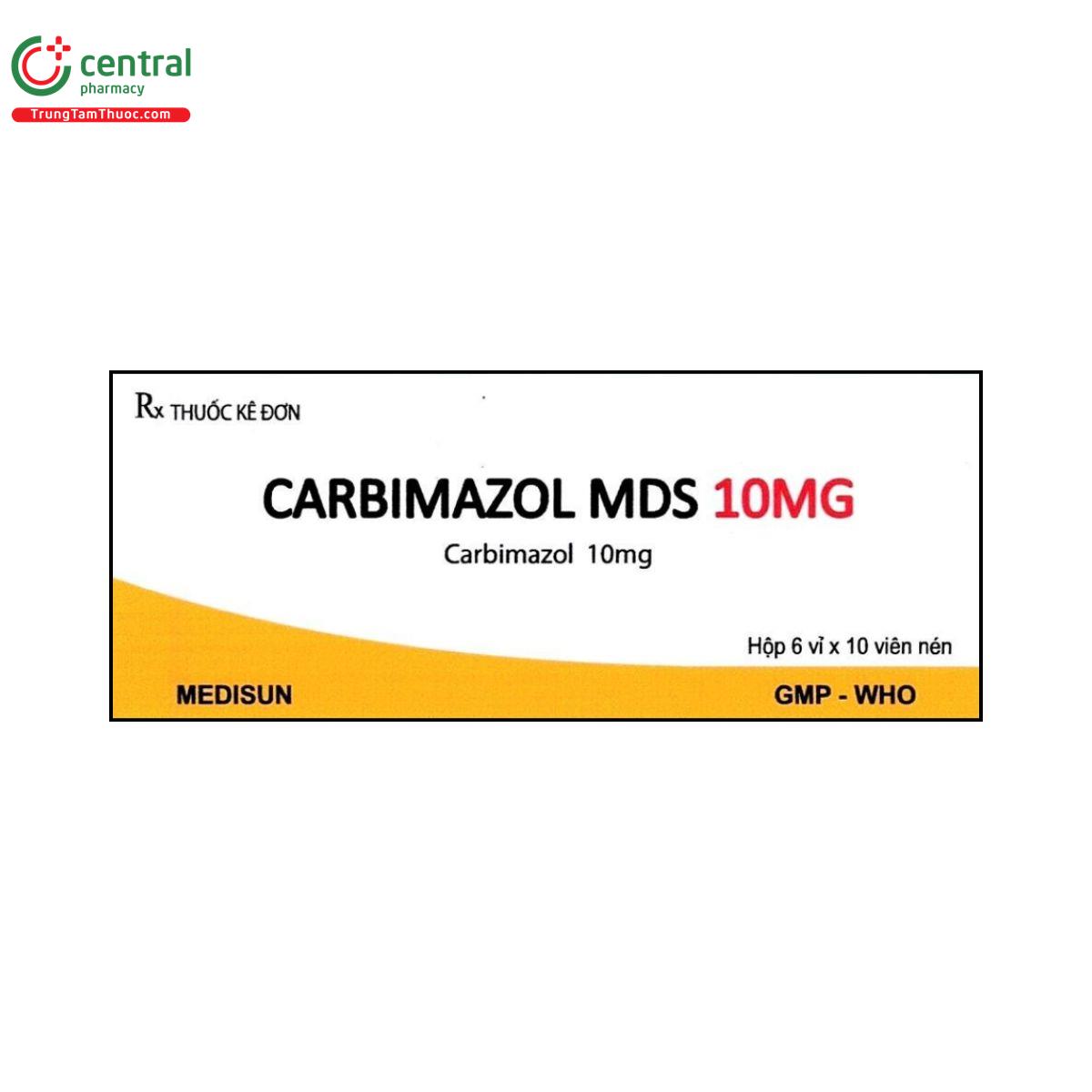 Thuốc Carbimazol MDS 10mg điều trị cường giáp, kiểm soát chức năng ...