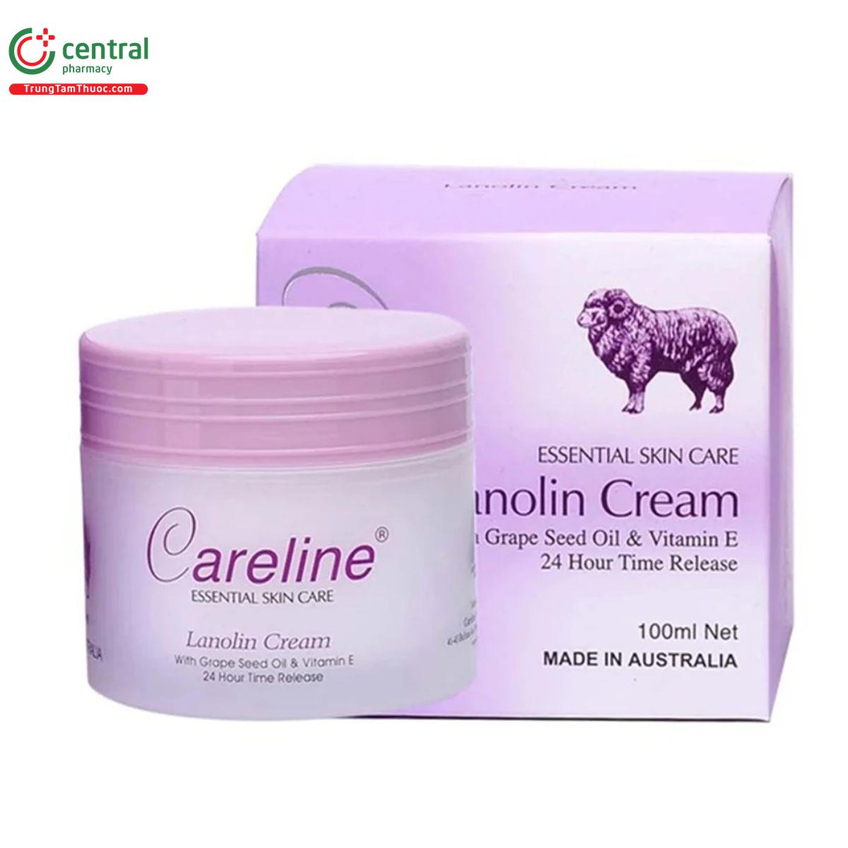 Careline Lanolin Cream - Kem dưỡng da mỡ cừu giúp dưỡng ẩm, giảm nếp nhăn