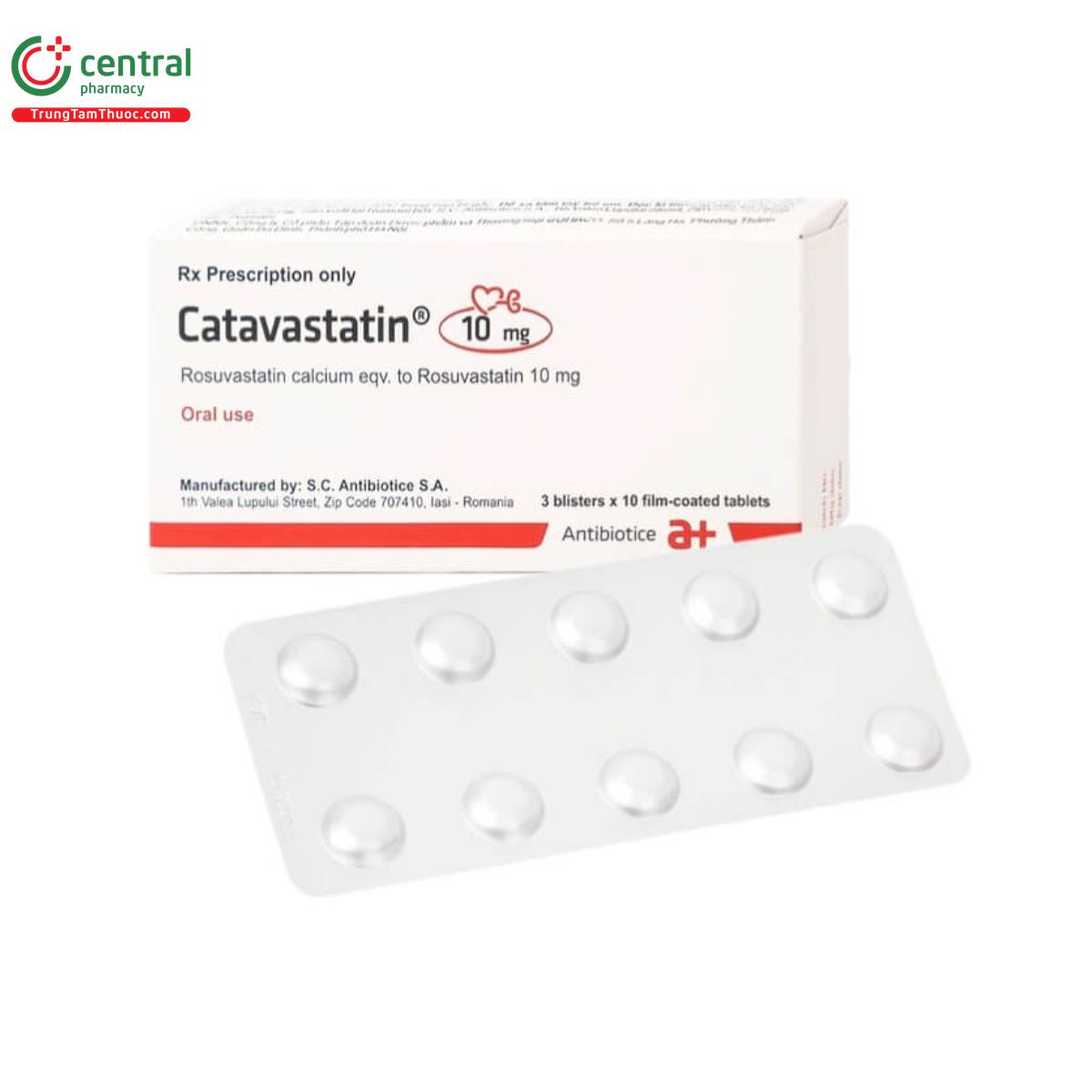Thuốc Catavastatin 10mg điều trị rối loạn lipid, tăng cholesterol máu