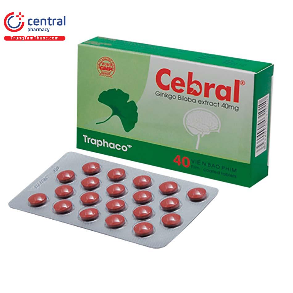 Thuốc Cebral (Ginkgo biloba 40mg): tác dụng, chỉ định, liều dùng