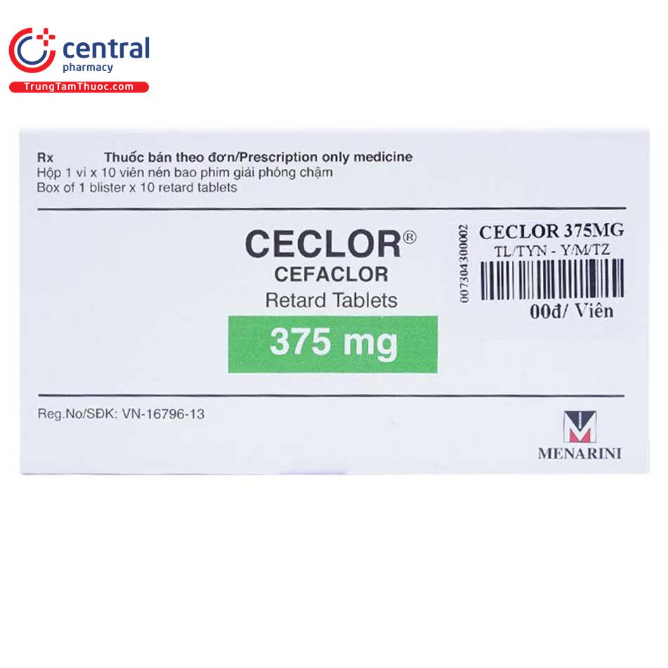 [CHÍNH HÃNG] Thuốc Ceclor 375mg: tác dụng, chống chỉ định, giá bán