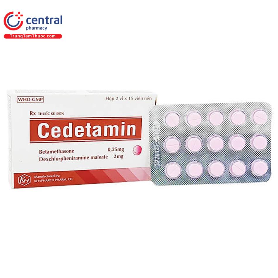 Thuốc Cedetamin (2 vỉ x 15 viên) điều trị rối loạn hô hấp, dị ứng da