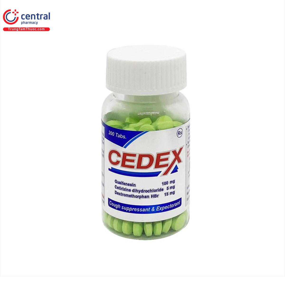 Thuốc Cedex (Lọ 200 viên) giúp điều trị ho do kích ứng, dị ứng