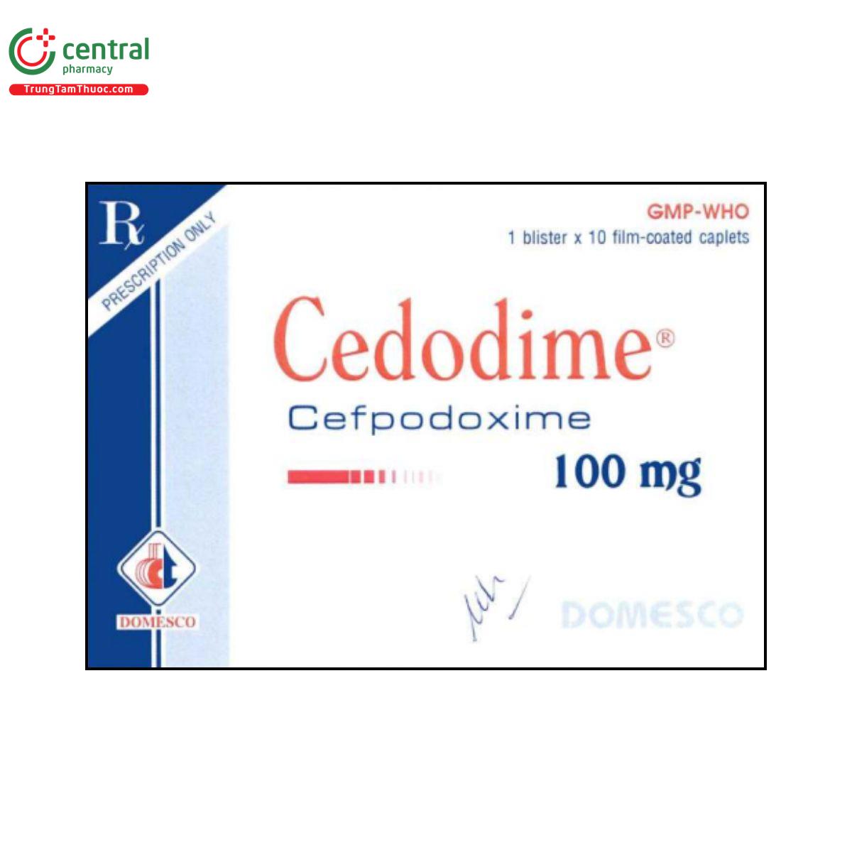 Thuốc Cedodime 100mg điều trị nhiễm khuẩn hô hấp dưới mức độ nhẹ đến vừa