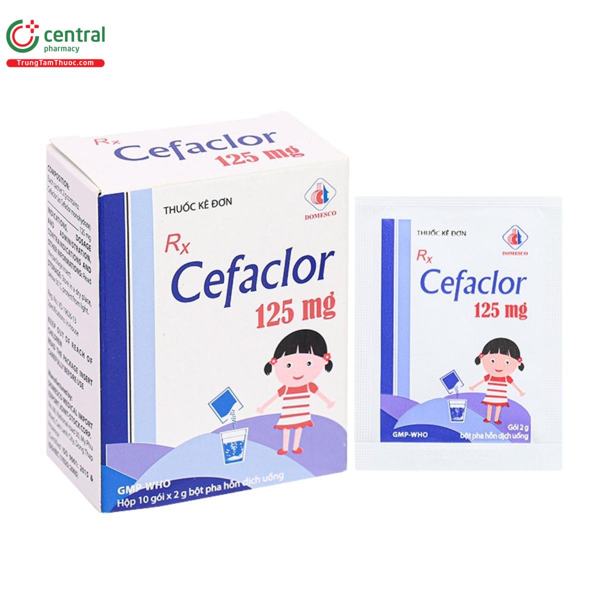 Thuốc Cefaclor 125mg Domesco trị nhiễm khuẩn gây viêm họng, amidan