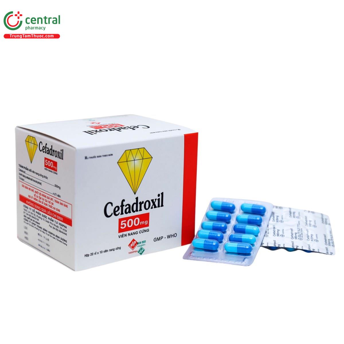 Thuốc Cefadroxil 500mg Vidipha - Kháng sinh cephalosporin hấp thu tốt