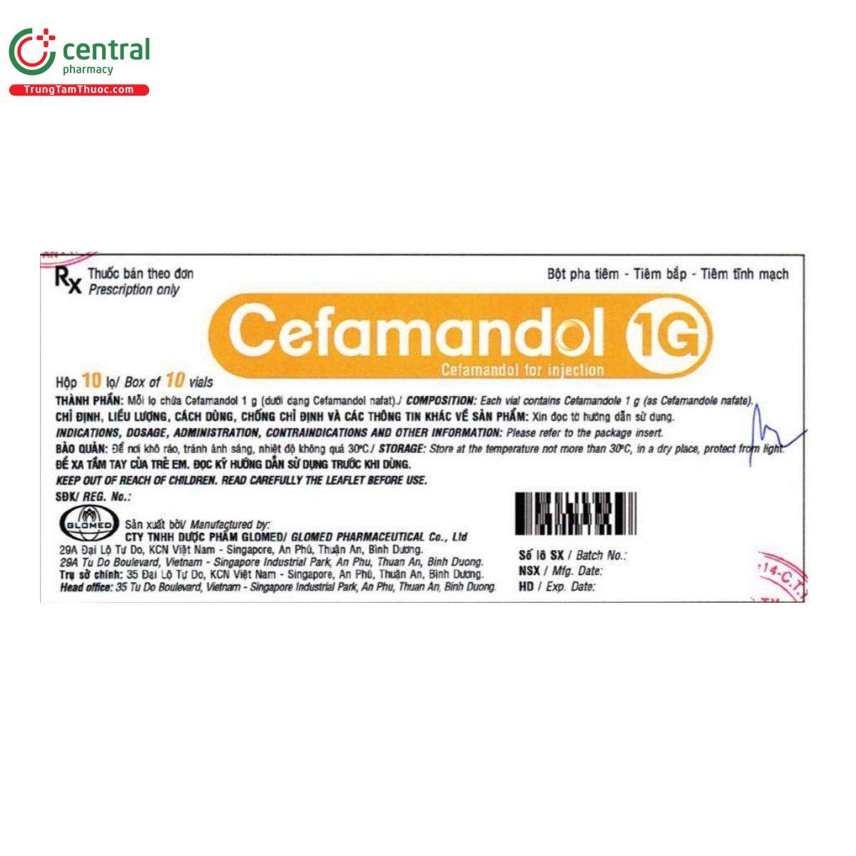 Thuốc Cefamandol 1g Glomed: Điều trị và dự phòng các nhiễm khuẩn nặng