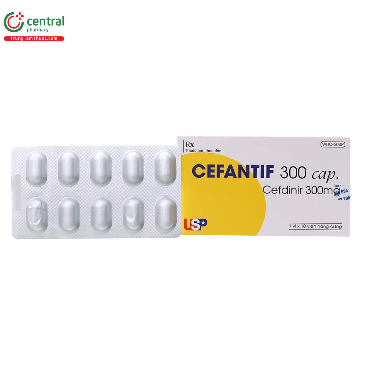 Thuốc Cefantif 300 cap. trị các tình trạng nhiễm khuẩn từ nhẹ đến vừa