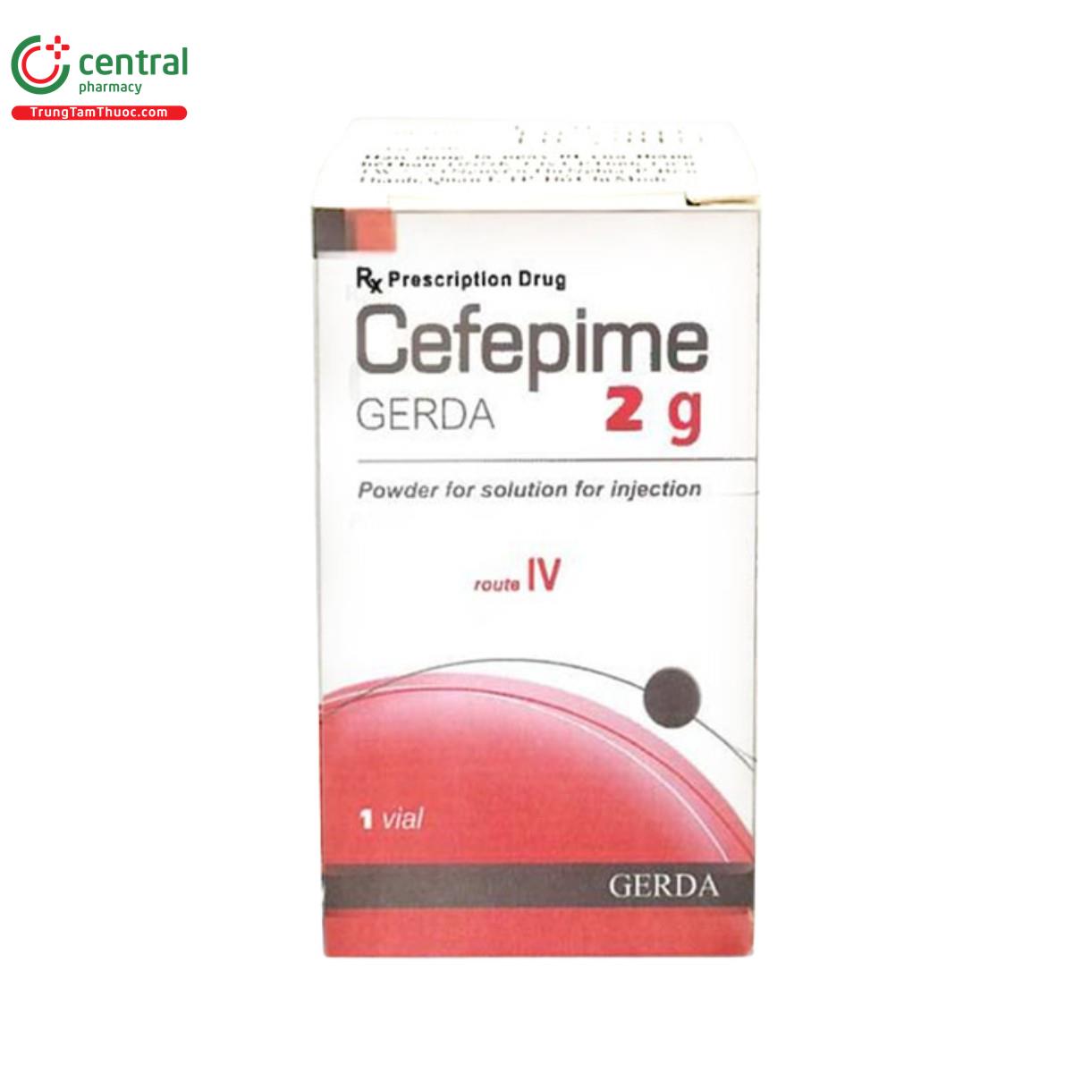 Thuốc Cefepime Gerda 2g điều trị nhiễm khuẩn đường hô hấp, nhiễm trùng niệu