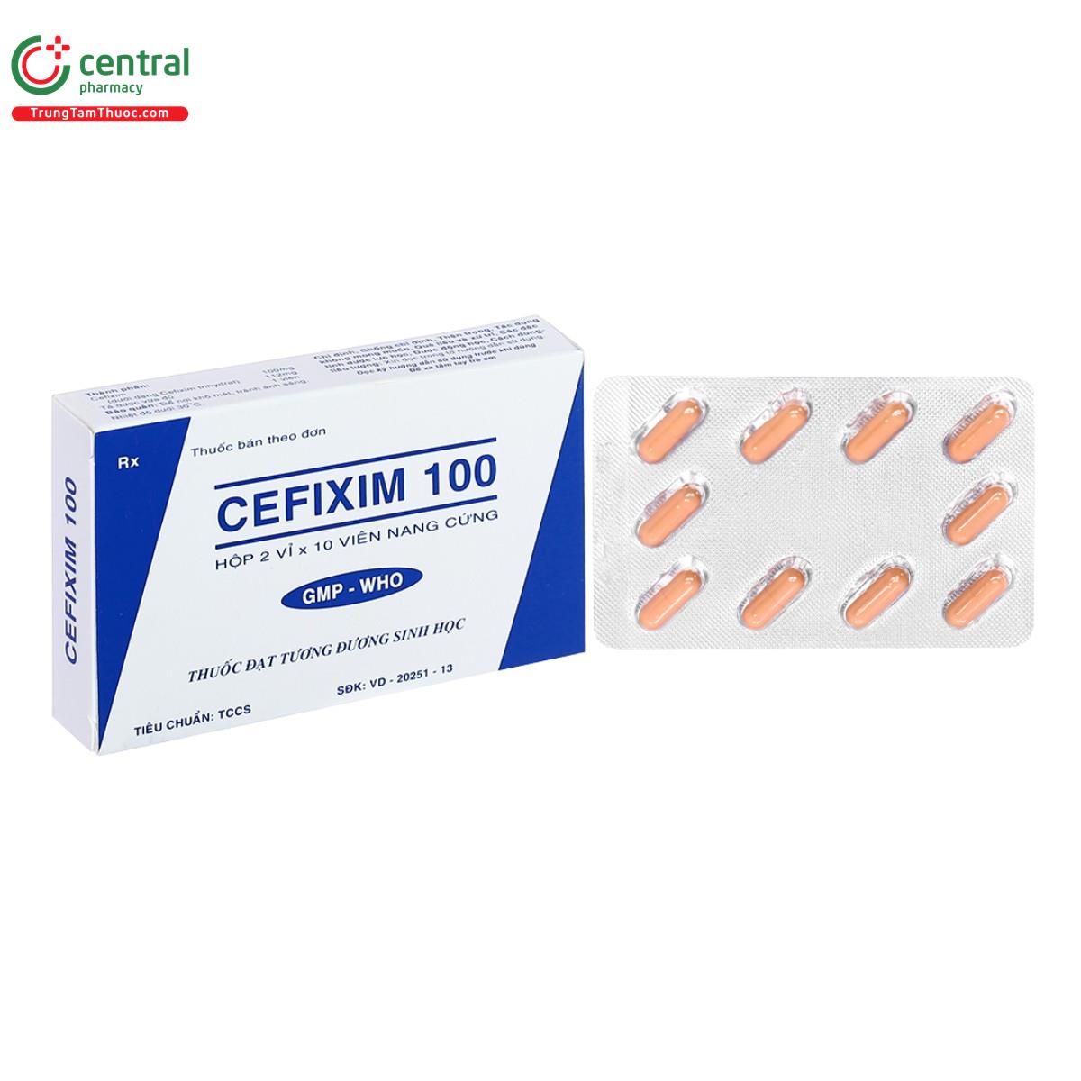 Thuốc Cefixim 100 Tipharco điều trị nhiễm trùng do vi khuẩn nhạy cảm