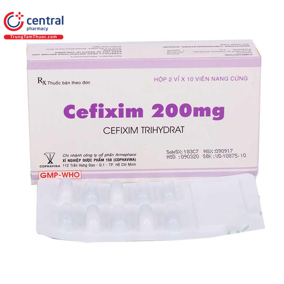 [CHÍNH HÃNG] Thuốc Cefixim 200mg Armephaco trị viêm phế quản