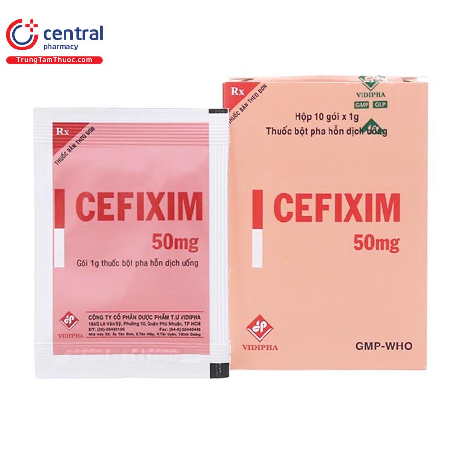 Thuốc Cefixim 50mg Vidipha (10 gói/H): Tác dụng, chỉ định, liều dùng