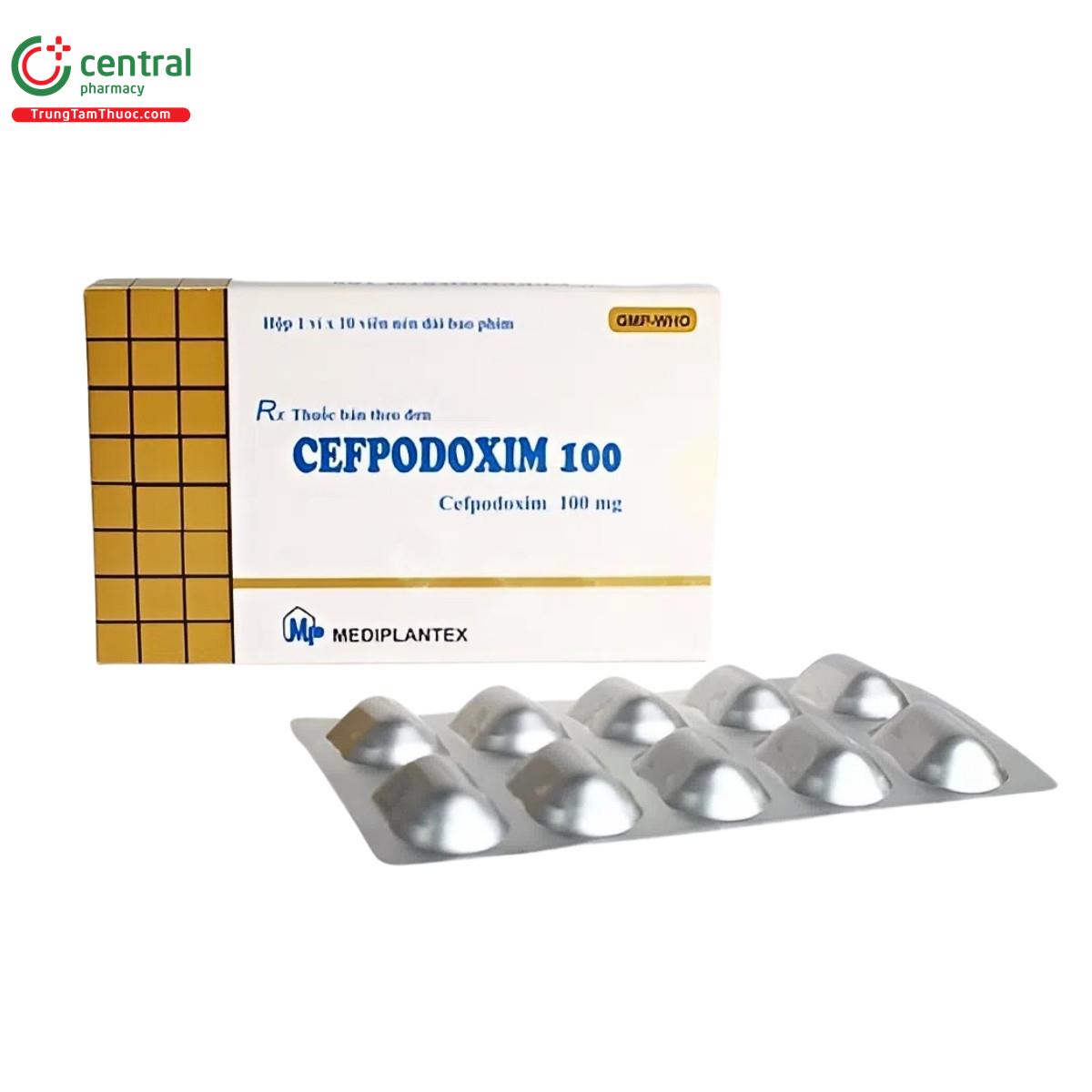Thuốc Cefpodoxim 100 Mediplantex điều trị nhiễm khuẩn hô hấp, da