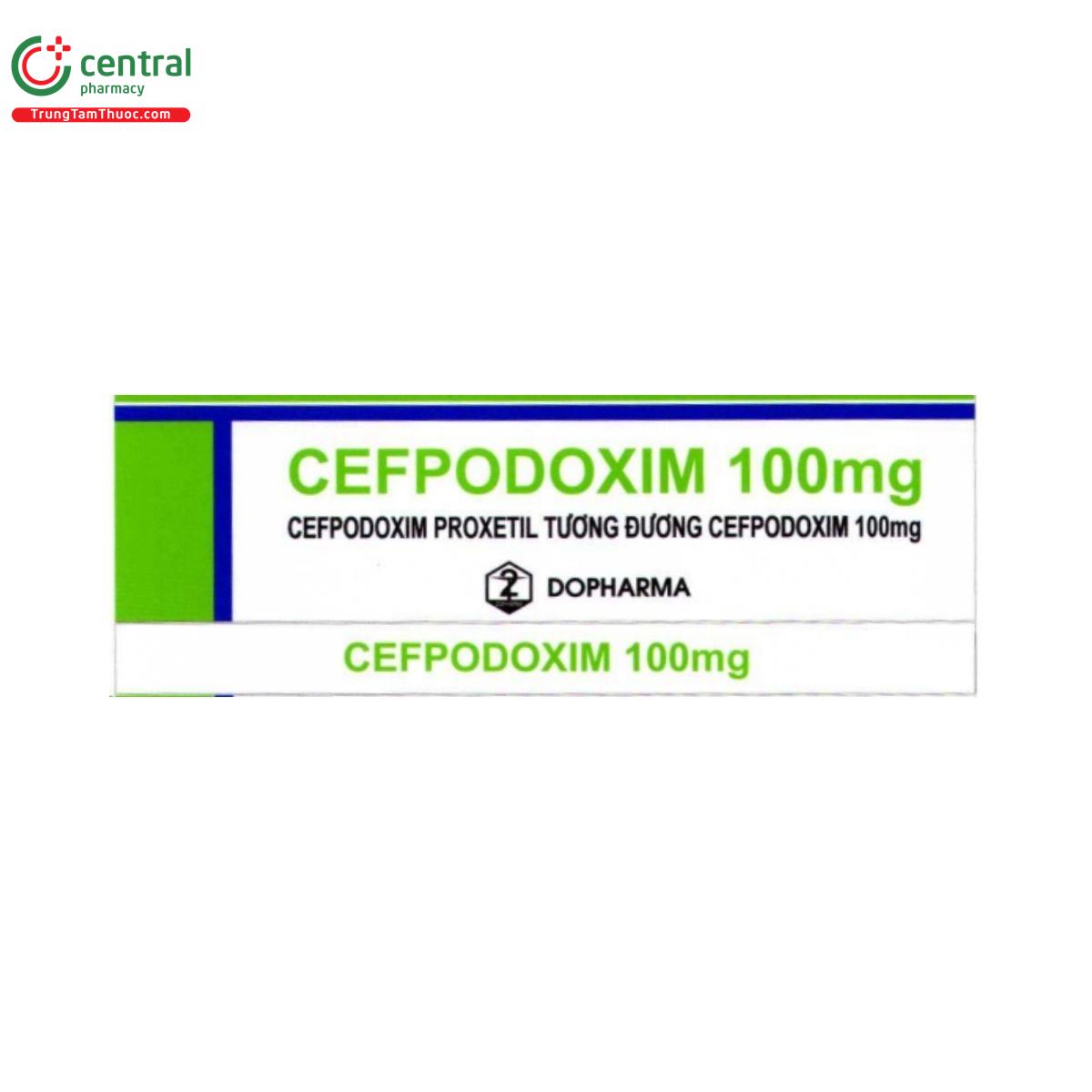 Thuốc Cefpodoxim 100mg Dopharma trị nhiễm khuẩn đường hô hấp trên