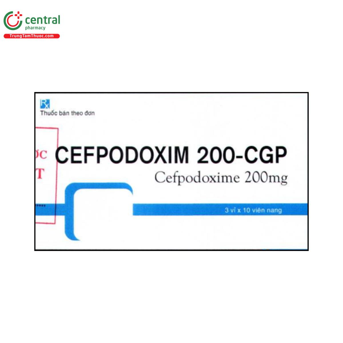 Thuốc Cefpodoxim 200-CGP điều trị viêm phổi, viêm amidan, viêm họng