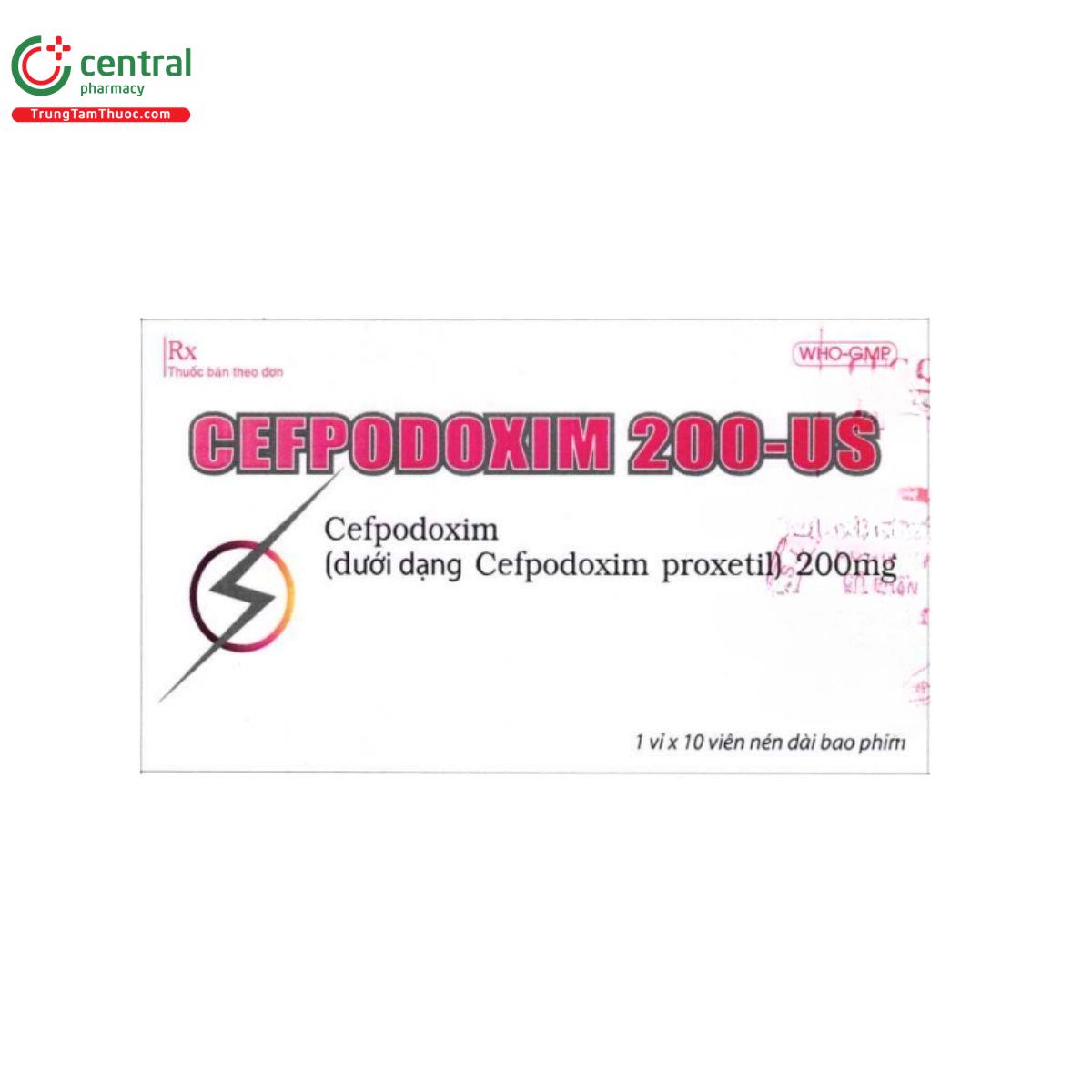 Thuốc Cefpodoxim 200-US kháng sinh nhóm cephalosporin thế hệ 3