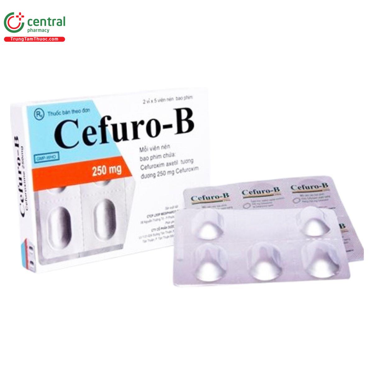 Thuốc Cefuro-B 250mg điều trị các nhiễm khuẩn nhạy cảm với Cefuroxim
