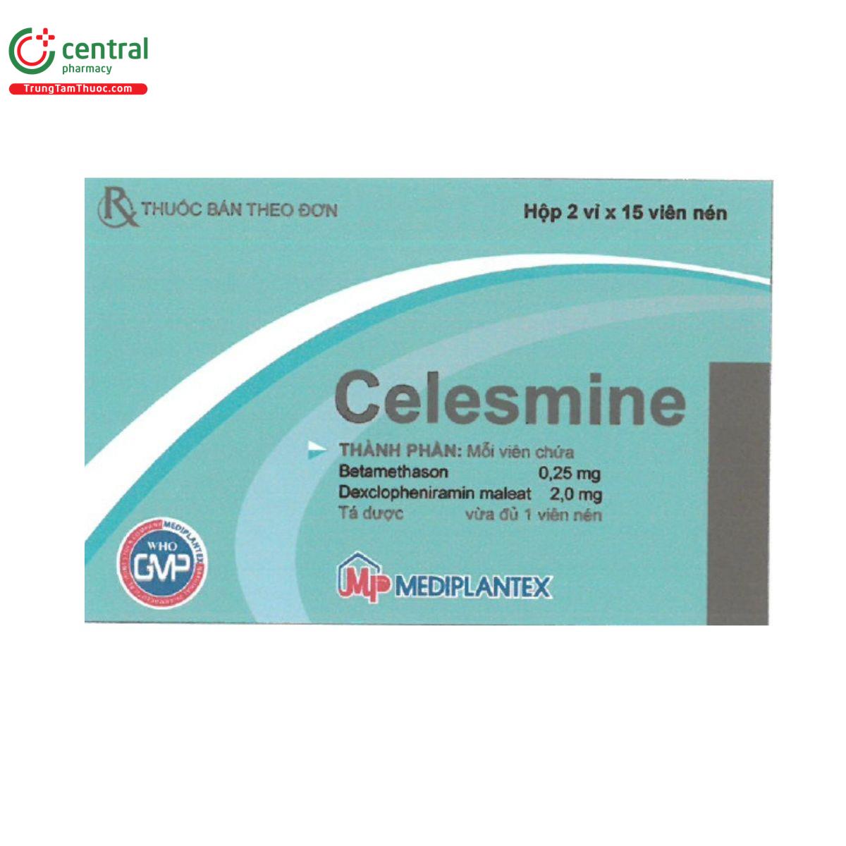 Thuốc Celesmine 0,25mg/2mg điều trị viêm mũi dị ứng, mày đay cấp tính