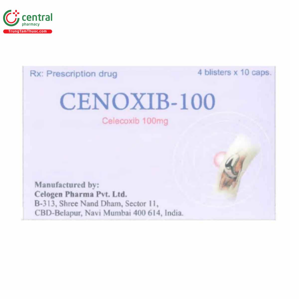 Thuốc Cenoxib 100 điều trị thoái hoá khớp, đau cấp tính, đau bụng kinh