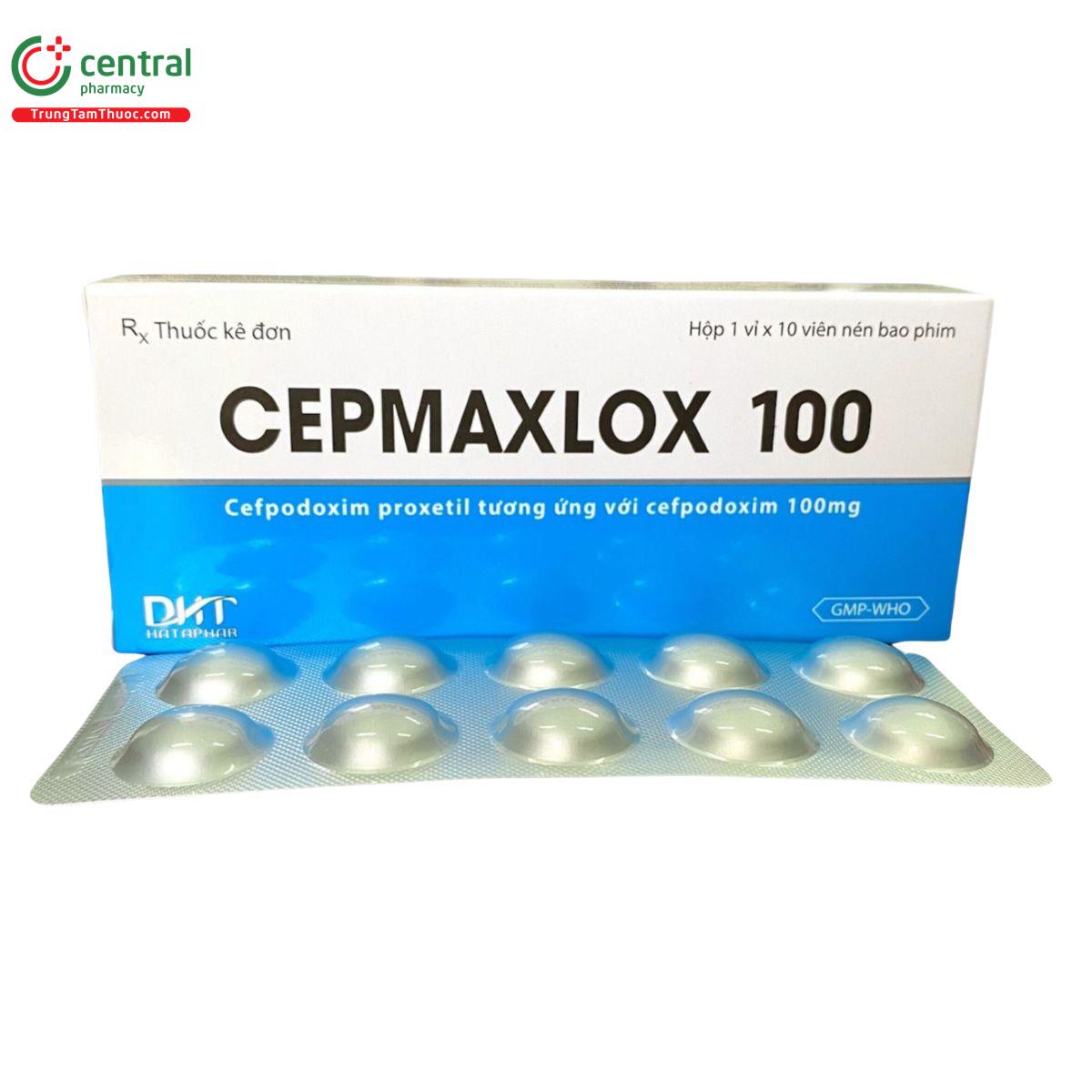 Thuốc Cepmaxlox 100mg trị viêm mũi, viêm xoang cấp tính, viêm họng