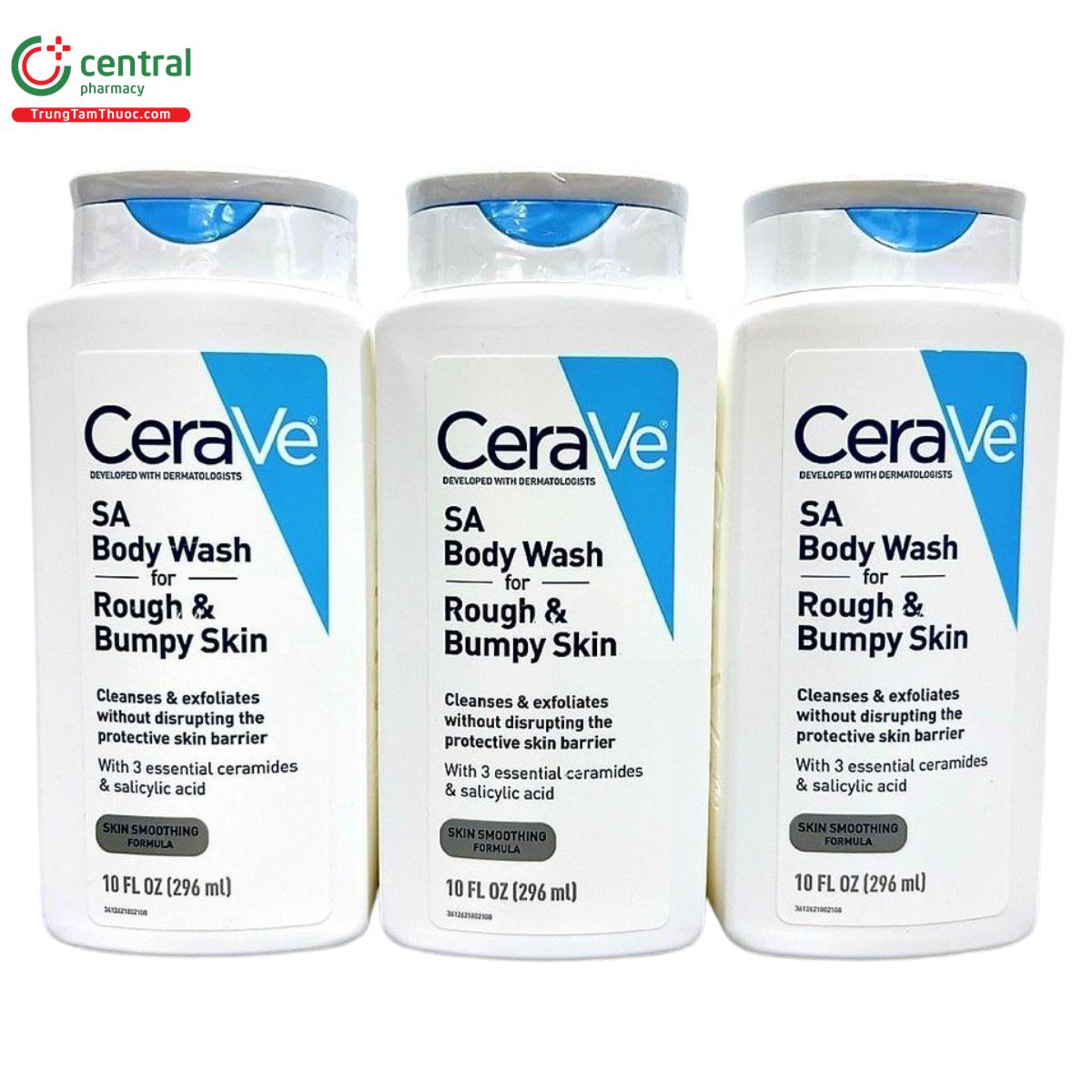 CeraVe SA Body Wash for Rough & Bumpy Skin giảm khô ráp, da sần