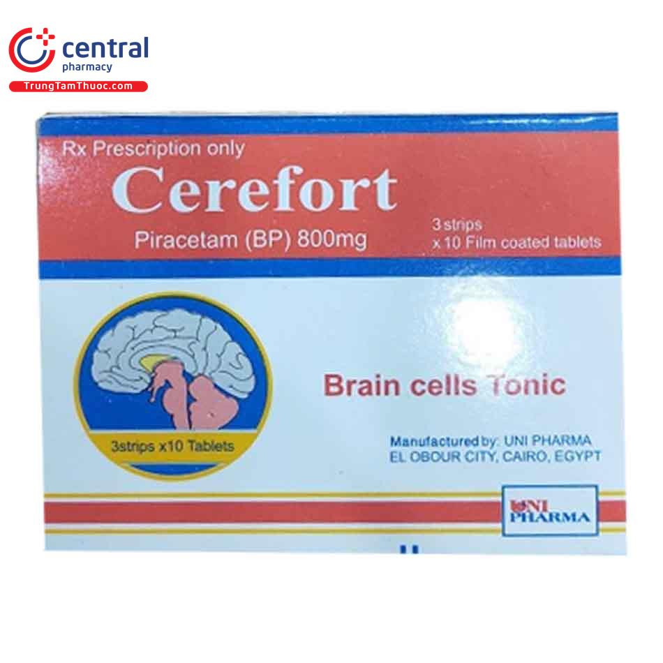 Thuốc Cerefort 800mg tăng cường lưu thông máu não, điều trị chóng mặt