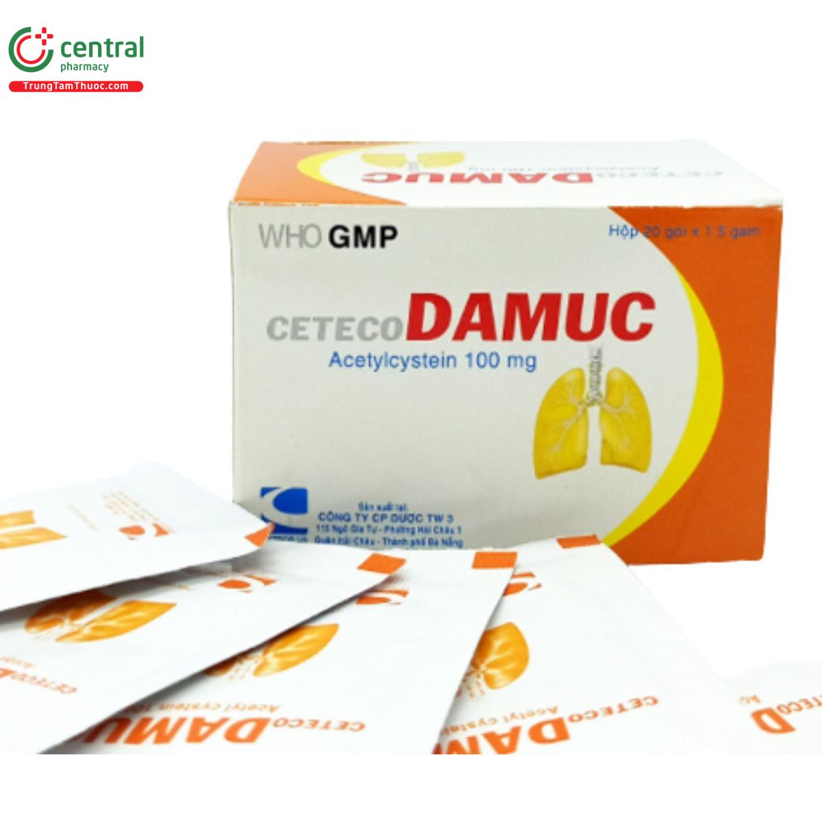 Thuốc Ceteco Damuc 100mg giúp tiêu đờm nhầy trong bệnh đường hô hấp