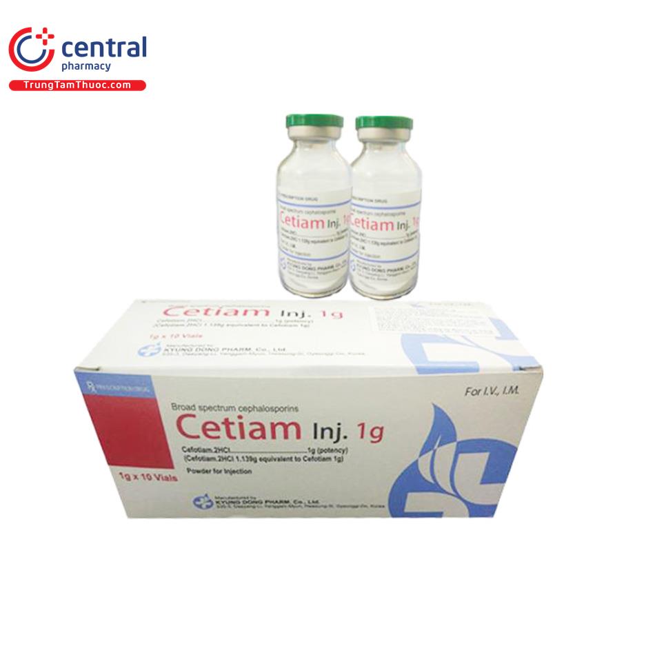 [CHÍNH HÃNG] Thuốc Cetiam Inj. 1g - điều trị nhiễm khuẩn