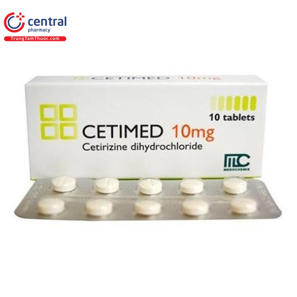 [CHÍNH HÃNG] Thuốc Cetimed (Cetirizine 10mg): Tác dụng, liều dùng