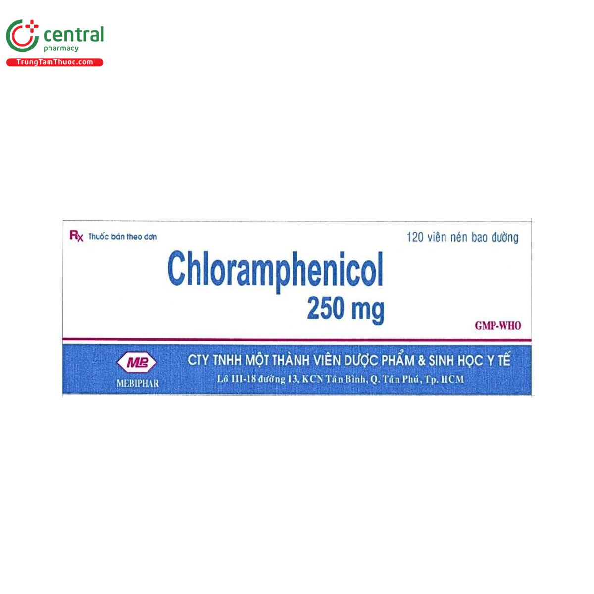 Thuốc Chloramphenicol 250mg Mebiphar điều trị nhiễm khuẩn nặng