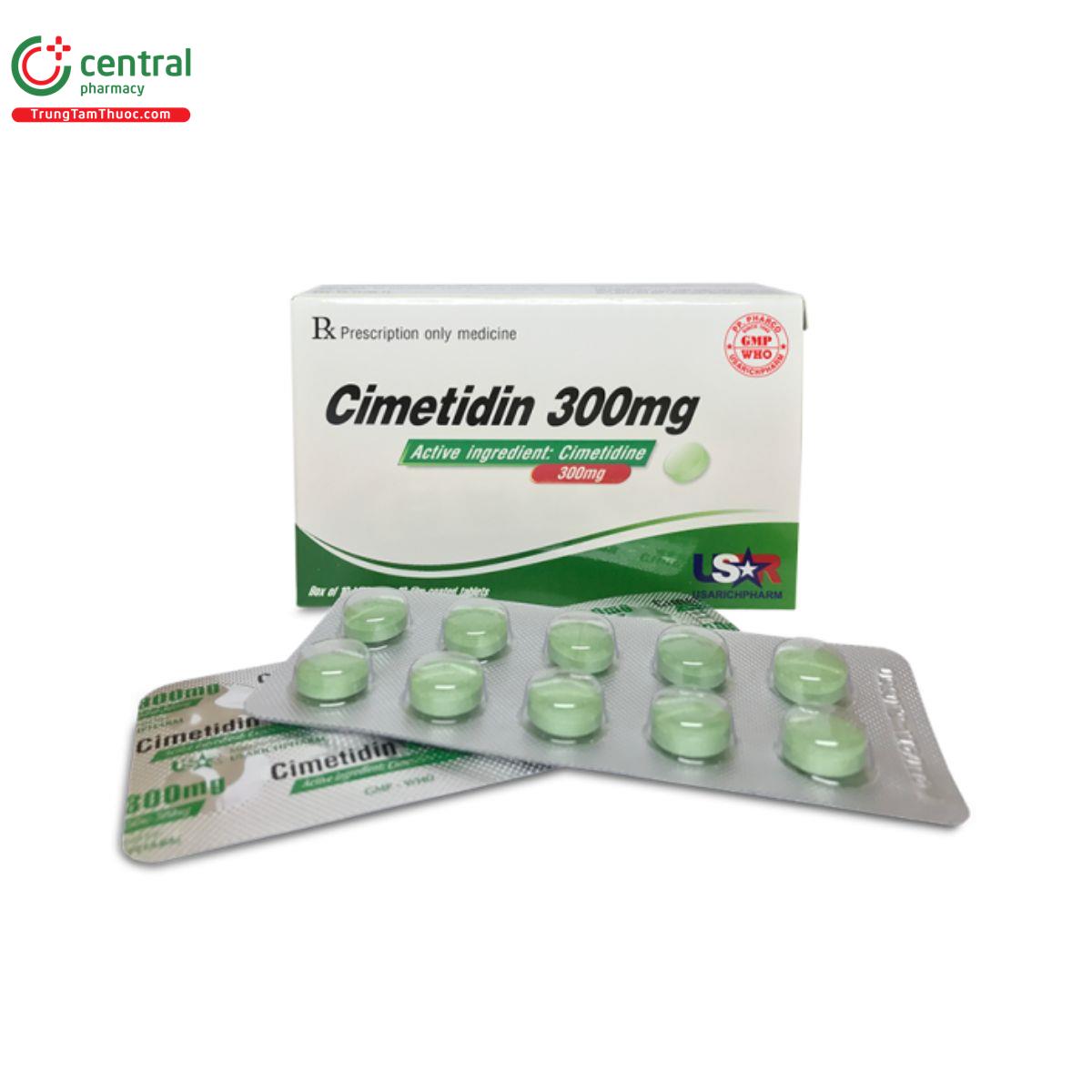 Thuốc Cimetidin 300mg Usarichpharm điều trị ngắn hạn viêm loét dạ dày
