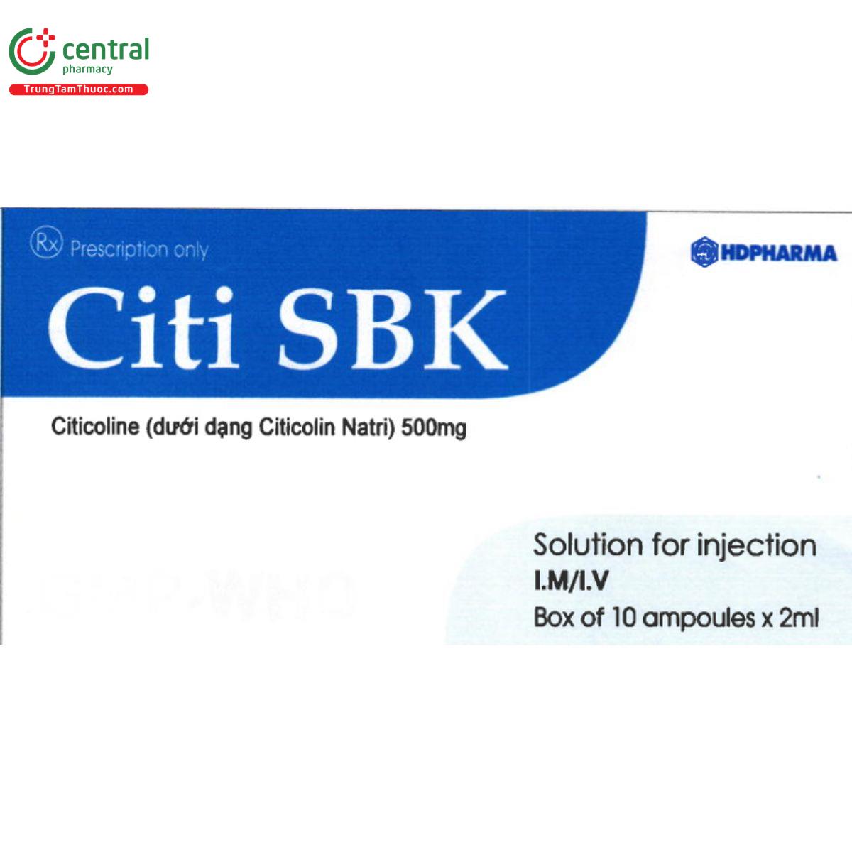 Thuốc Citi SBK 500mg Dùng trong rối loạn ý thức do chấn thương sọ não