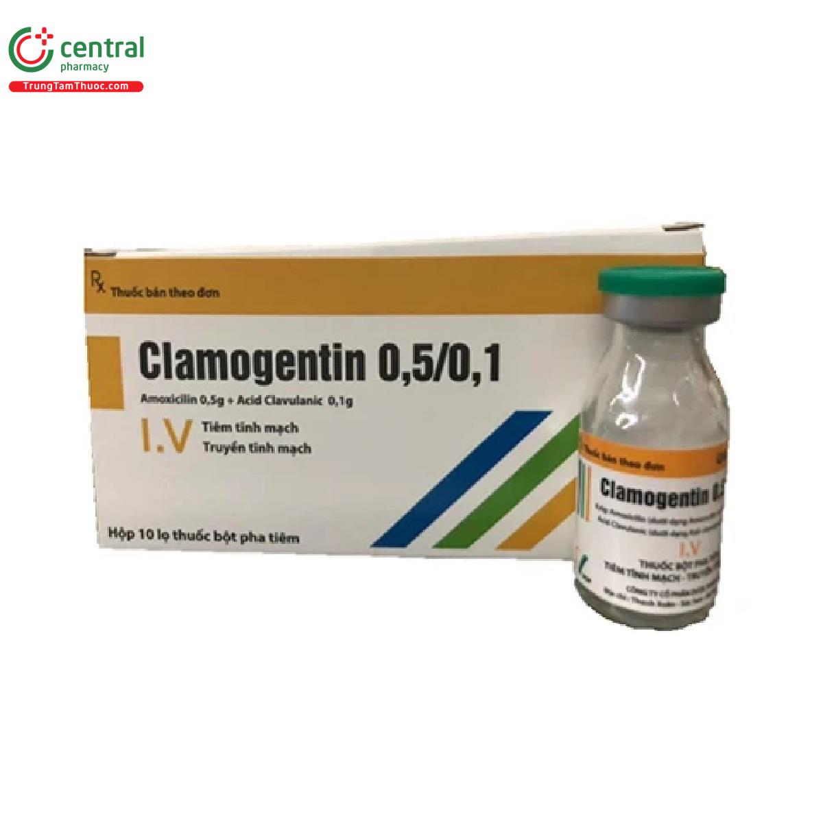 Thuốc Clamogentin 0,5/0,1 trị nhiễm khuẩn đường hô hấp, da và mô mềm