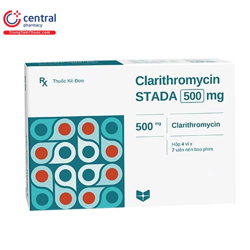 [CHÍNH HÃNG] Thuốc Clarithromycin Stada 500mg điều trị nhiễm trùng
