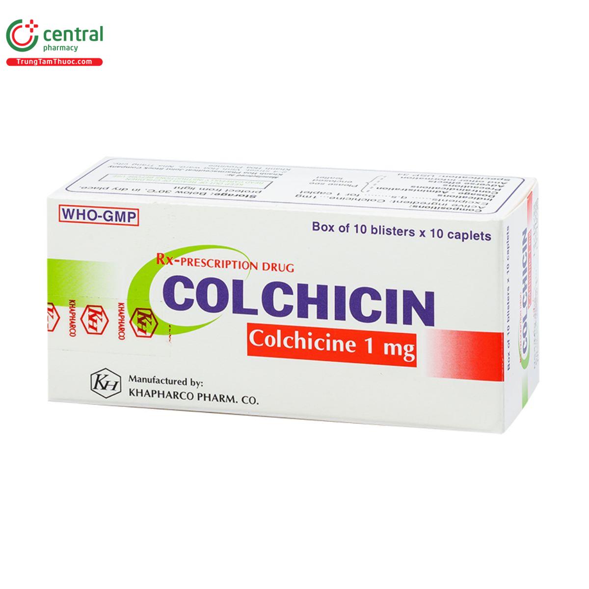 Thuốc Colchicin 1mg Khapharco điều trị cơn đau do bị Gout cấp tính