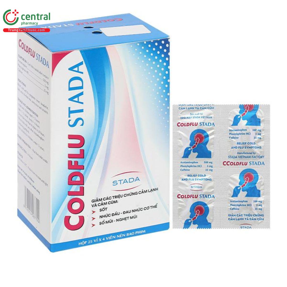 Thuốc Coldflu Stada điều trị các triệu chứng cảm cúm, cảm lạnh